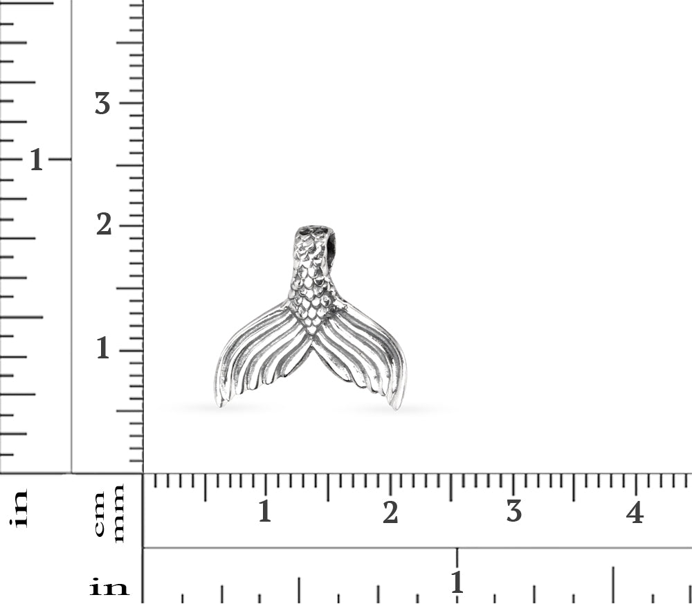 Sterling Silver Mermaid Tail Charm 15x16mm - 1pc – Plazko