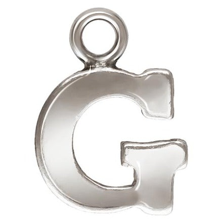 Sterling Silver Block Letter 'G' Charm (0.5mm Thick) - 1pc – Plazko