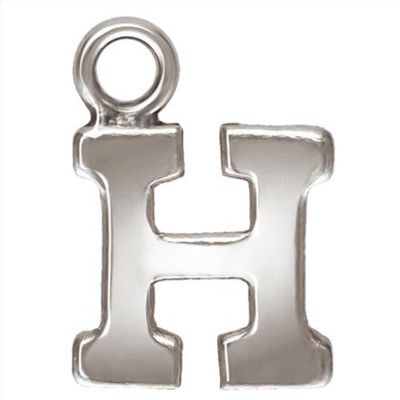 Sterling Silver Block Letter 'H' Charm (0.5mm Thick) - 1pc – Plazko