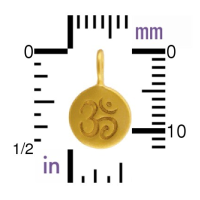 Ohm Symbol Disc 24K Gold Plated Sterling Silver 12x8mm - 1 pc – Plazko