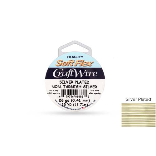 Soft Flex Craft Wire Non-Tarnish Silver-Plated 26 Gauge 15 Yards - 1 s ...